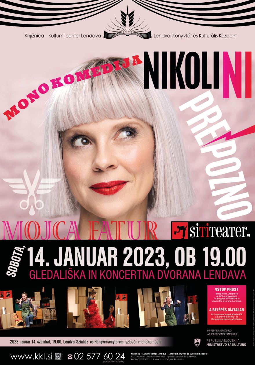 SITI teater: Nikoli ni prepozno (monokomedija Mojce Fatur) | Sobotainfo.com