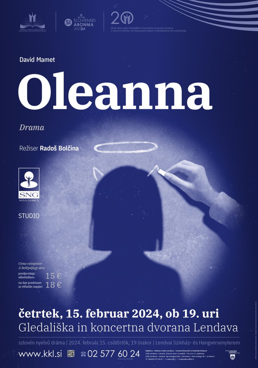SNG Nova Gorica: Oleanna, drama | Sobotainfo.com